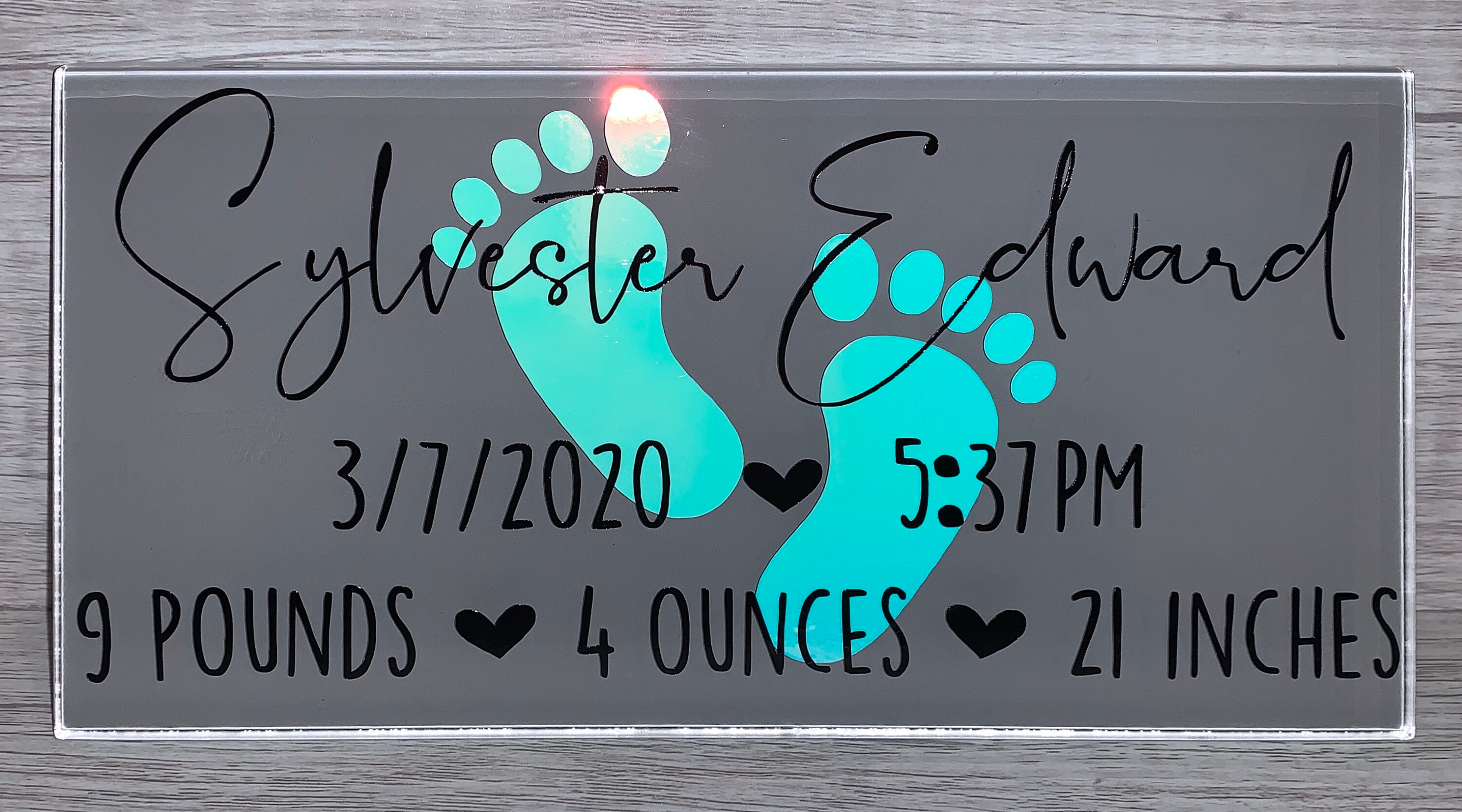 Personalized Birthday Tile With Custom Stained Wooden Base - Etsy UK