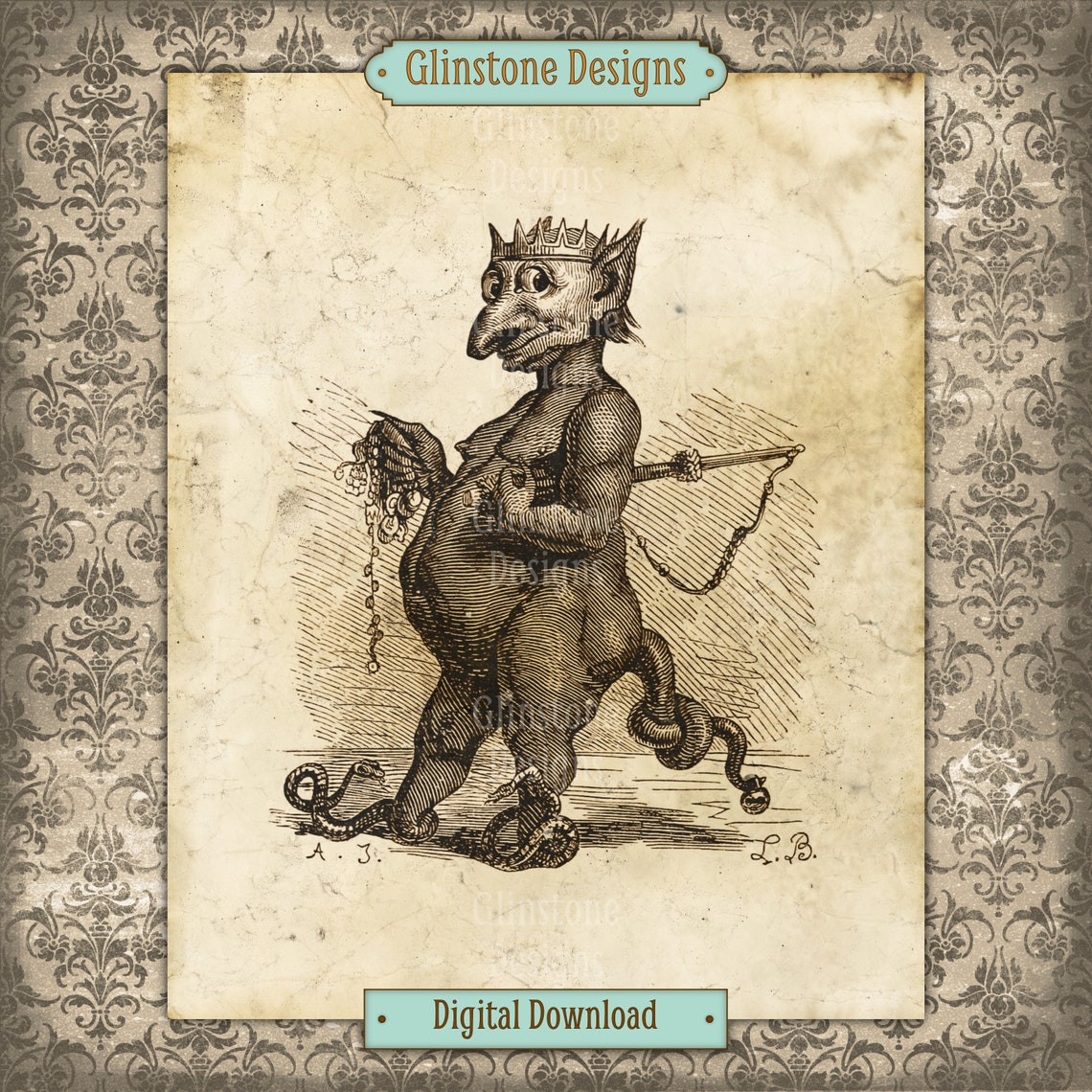 Printable Vintage Wall Art, Reproduction Vintage Demonology ...