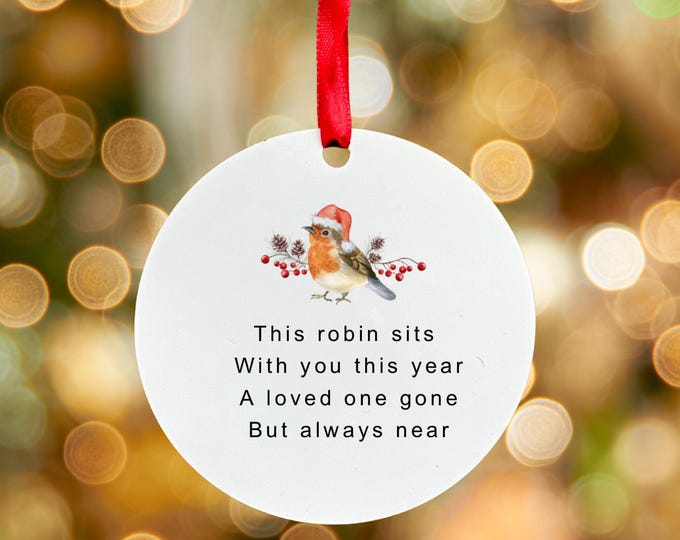 Robin Bauble Pebble Art Sympathy Christmas Bauble Thinking of You ...