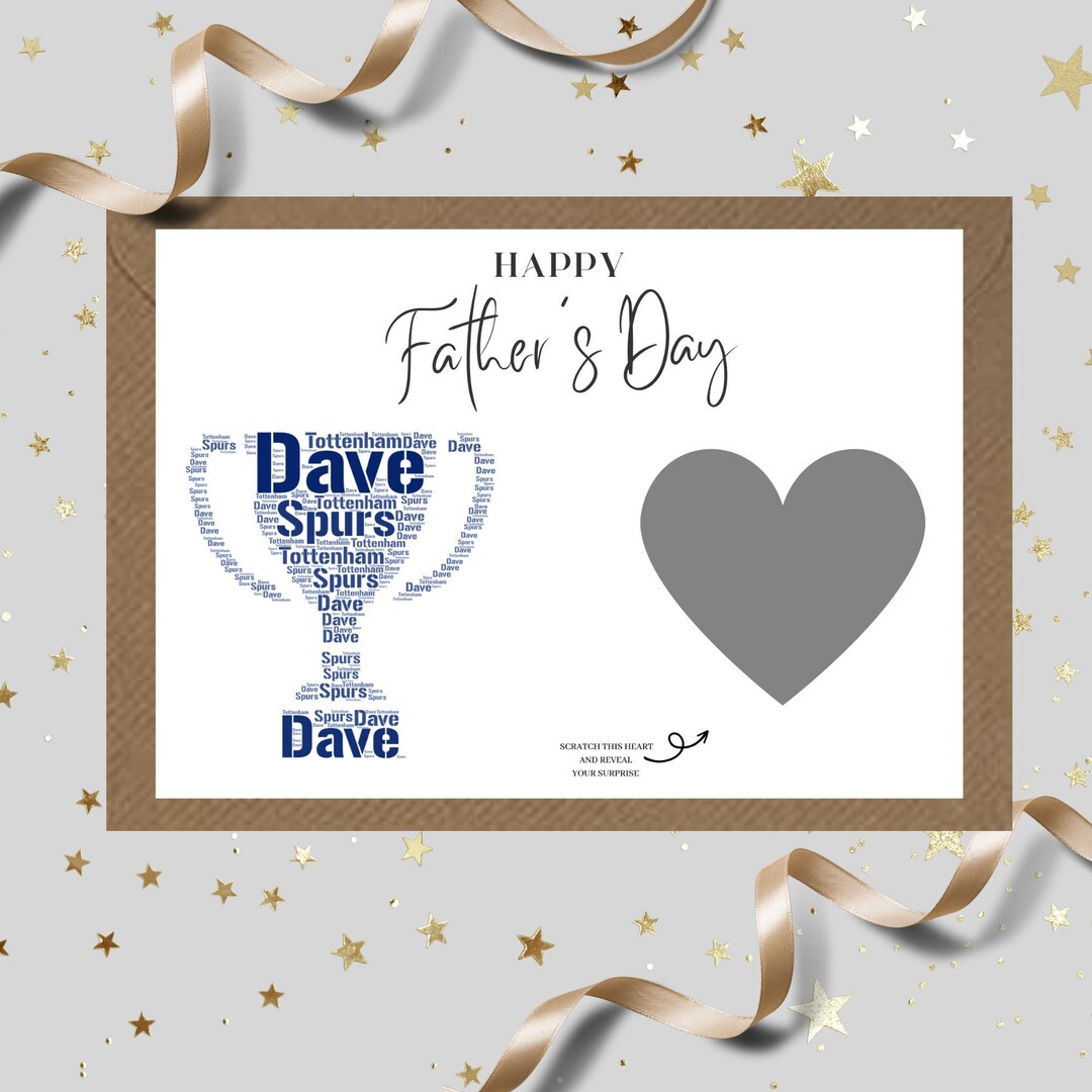 Father's Day Football Scratch Card, Personalised Football Card, Card ...