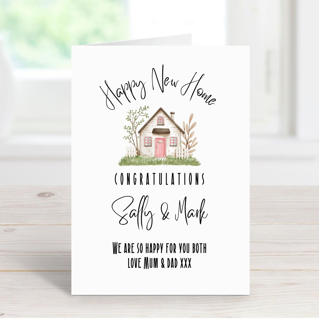 Personalised New Home Card, House Moving Card, New Home Greeting Card ...