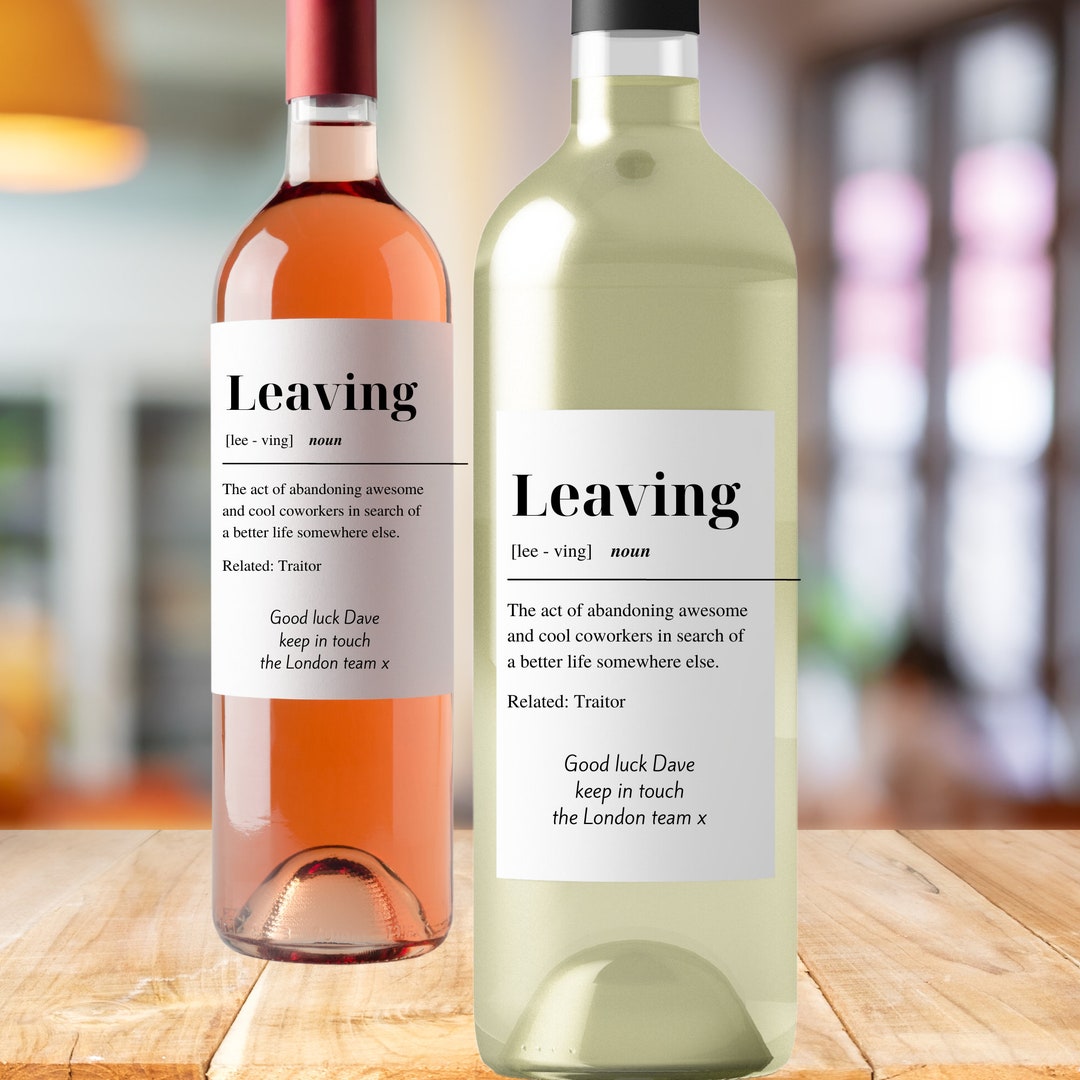 Personalised Wine Label, Work Leavers Gift, Farewell for Co Workers ...