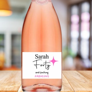 Prosecco Birthday Bottle Label, 40th Birthday , Cava Birthday Gift ...
