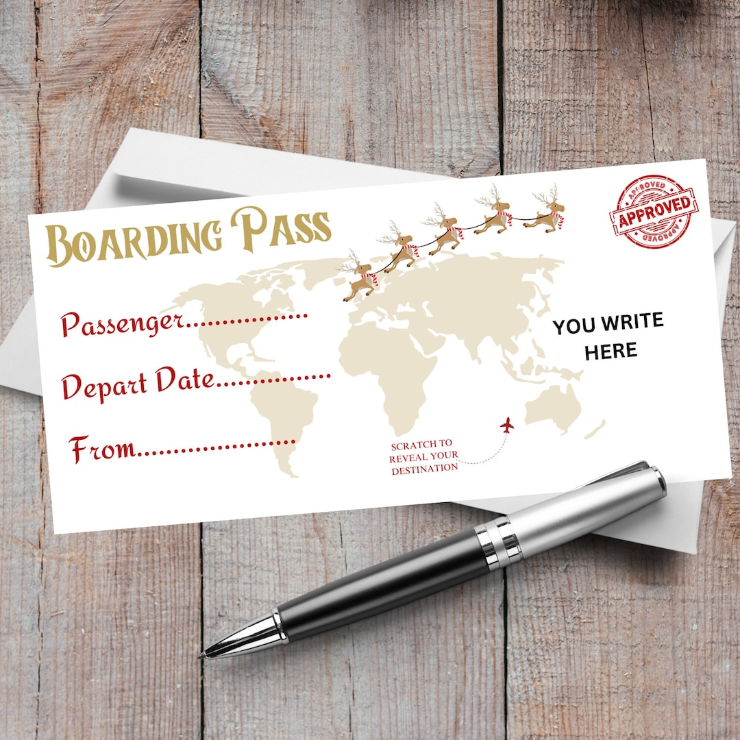 Editable Destination Scratch Card, Christmas Scratch Card, Editable ...
