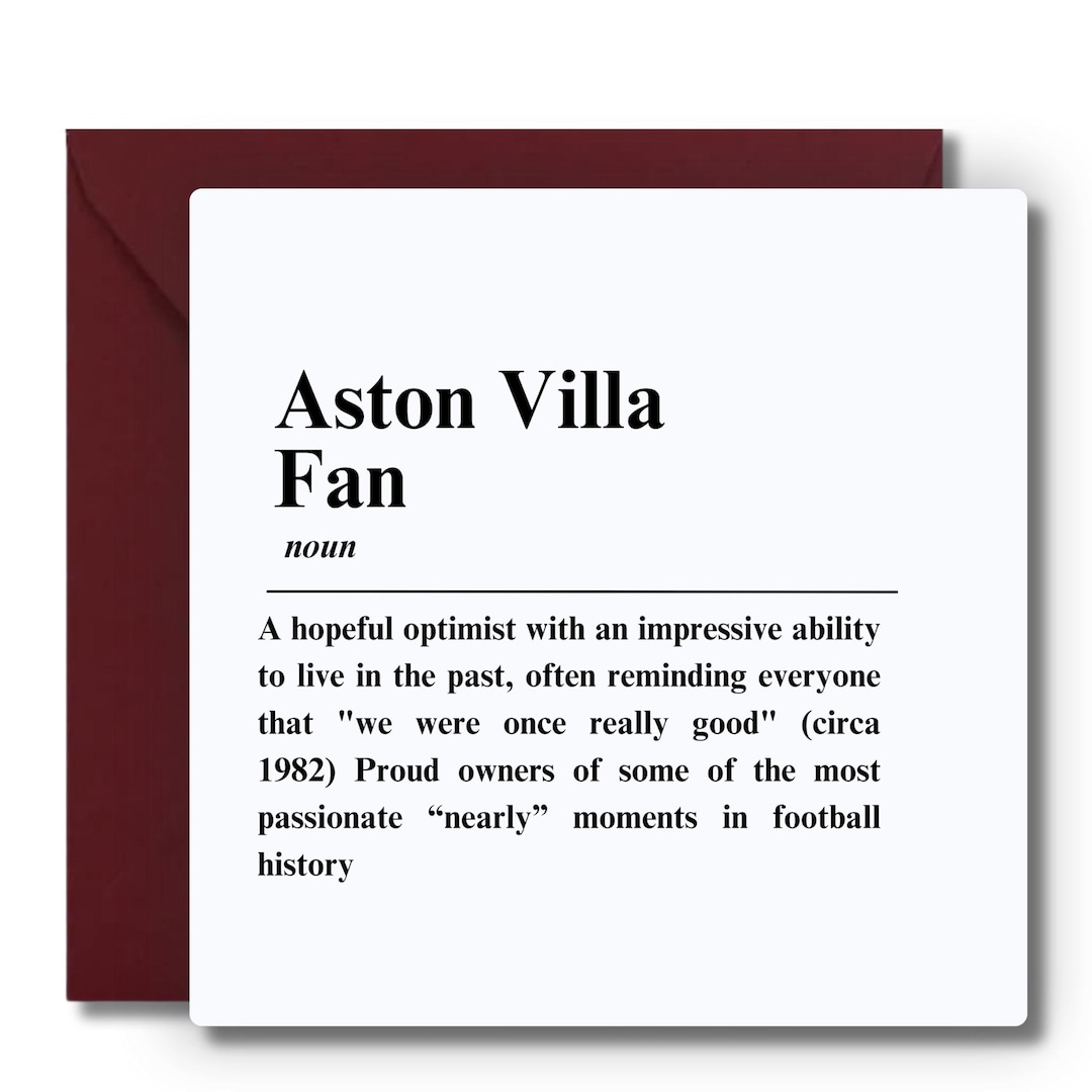 Aston Villa Fan Greeting Card: Funny Football Birthday Card - Etsy UK