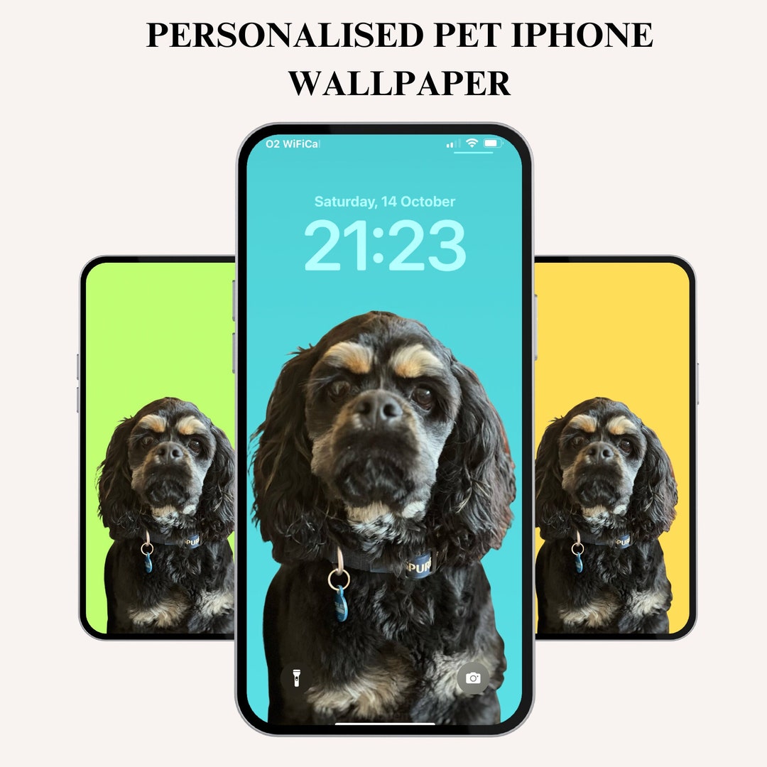 Personalised Pet Portrait, Custom Pet Background, Pet iPhone Wallpaper ...