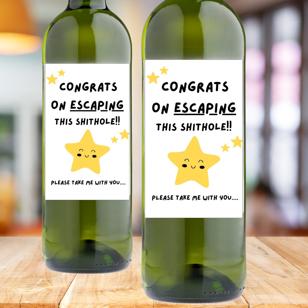 Personalised Wine Label, Work Leavers Gift, Farewell for Co Workers ...