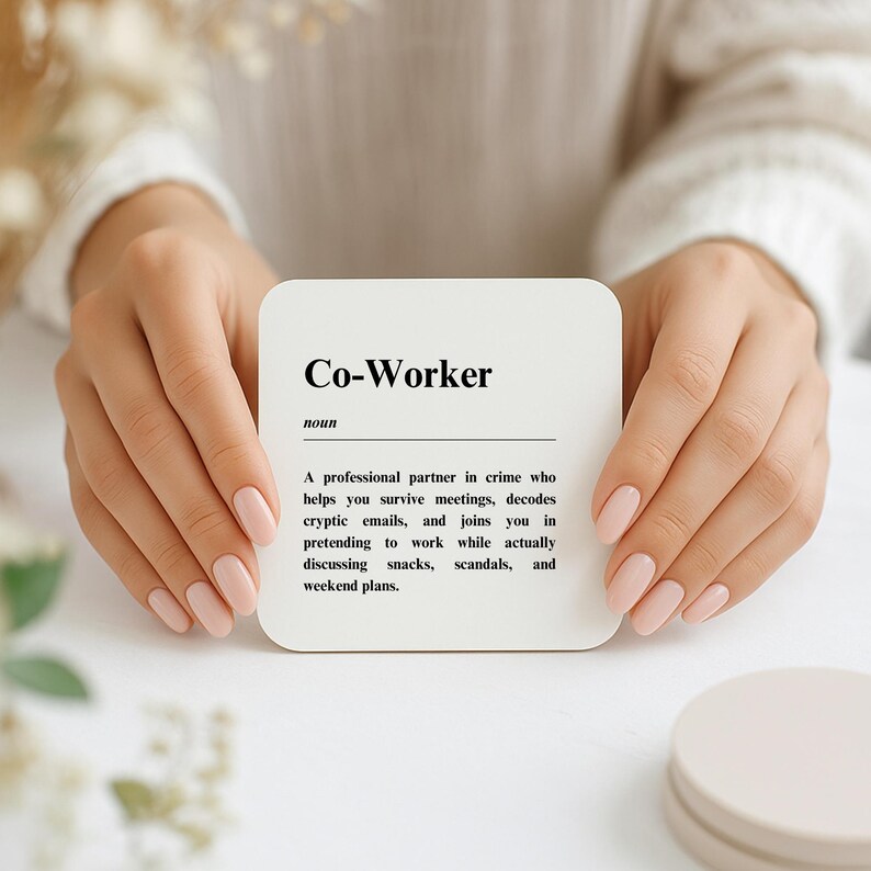 Co-worker Definition Coaster: Humorous Work Colleague Gift - Etsy UK