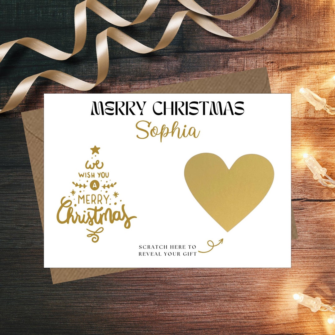 Customised Christmas Scratch Card, Christmas Gift Reveal, Personalised ...