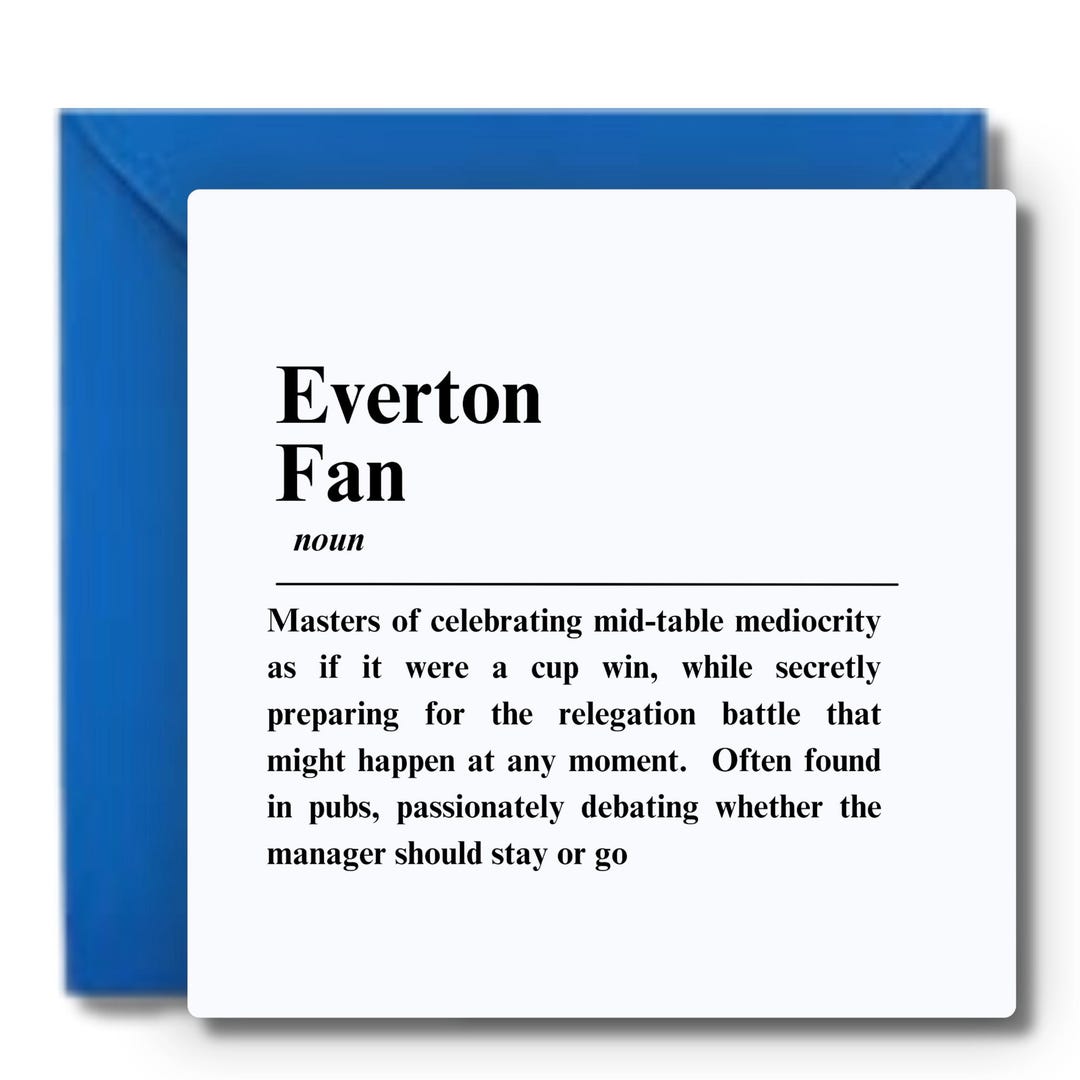 Everton Fan Greeting Card: Funny Football Gift - Etsy