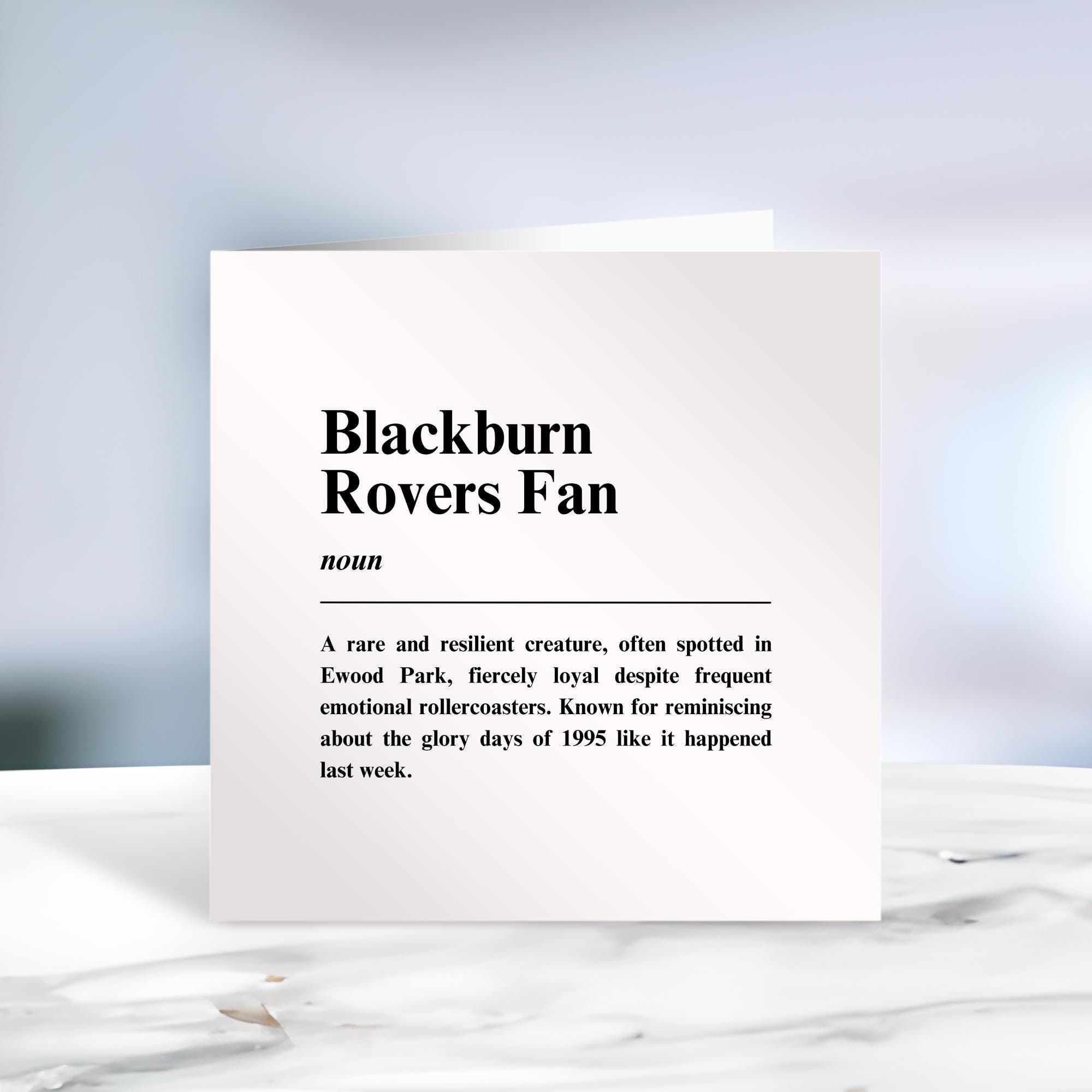 Blackburn Rovers Fan Definition Card: Funny Football Gift - Etsy UK