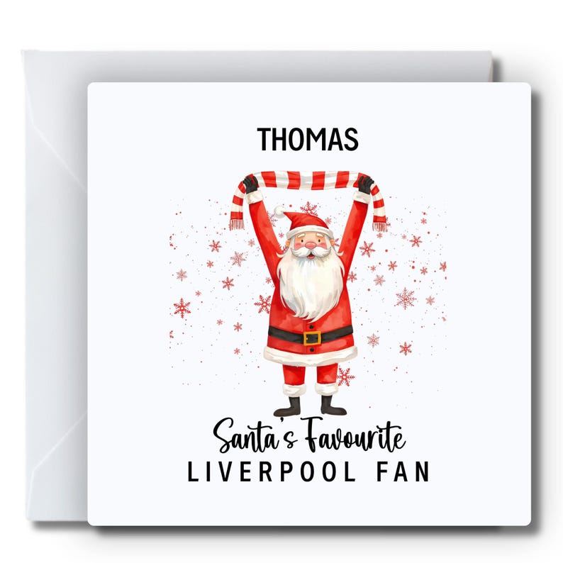 Liverpool FC Christmas Card | Personalised Santa Football Fan Greeting ...