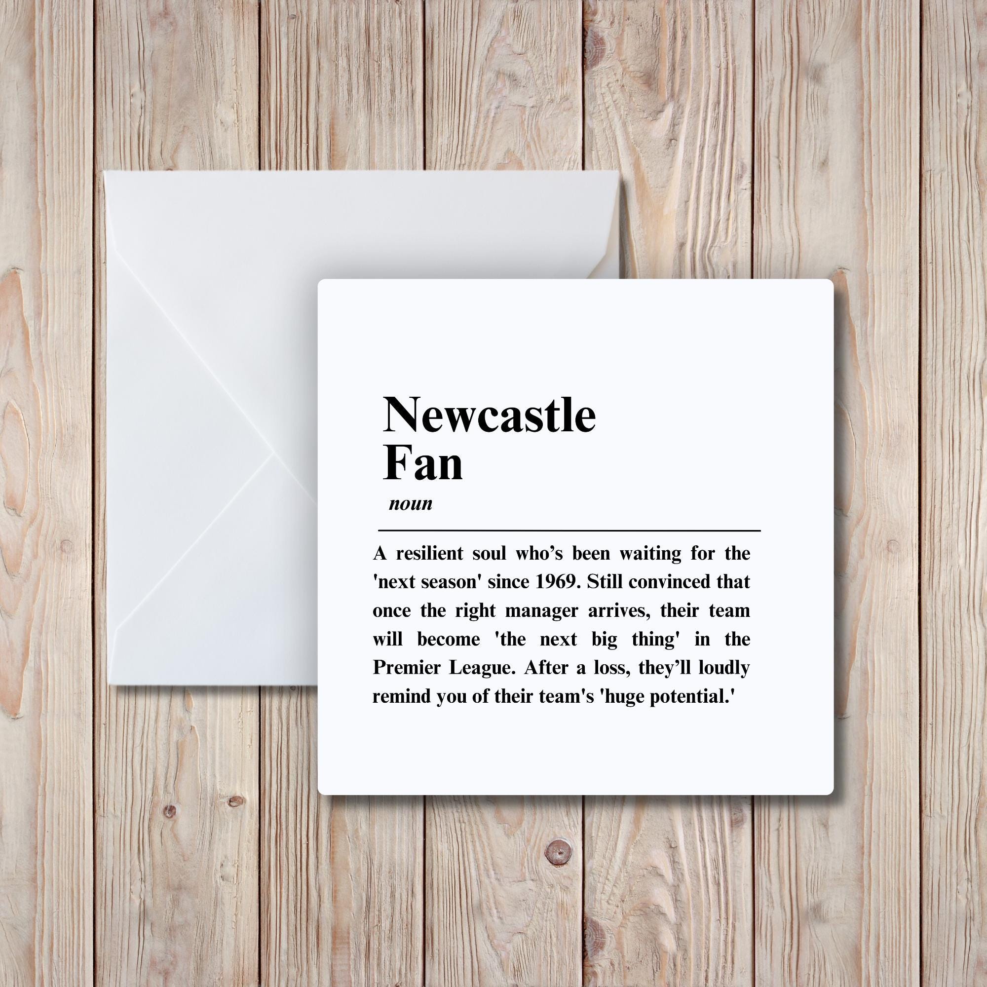 Newcastle Fan Definition Greeting Card: Funny Football Gift - Etsy UK