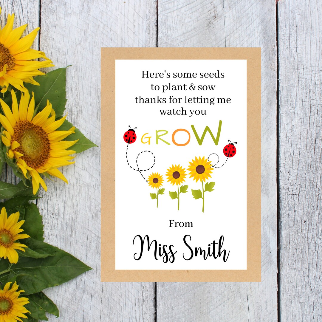 Sunflower Seed Packet Favours, School Leavers Gifts, End of Term ...