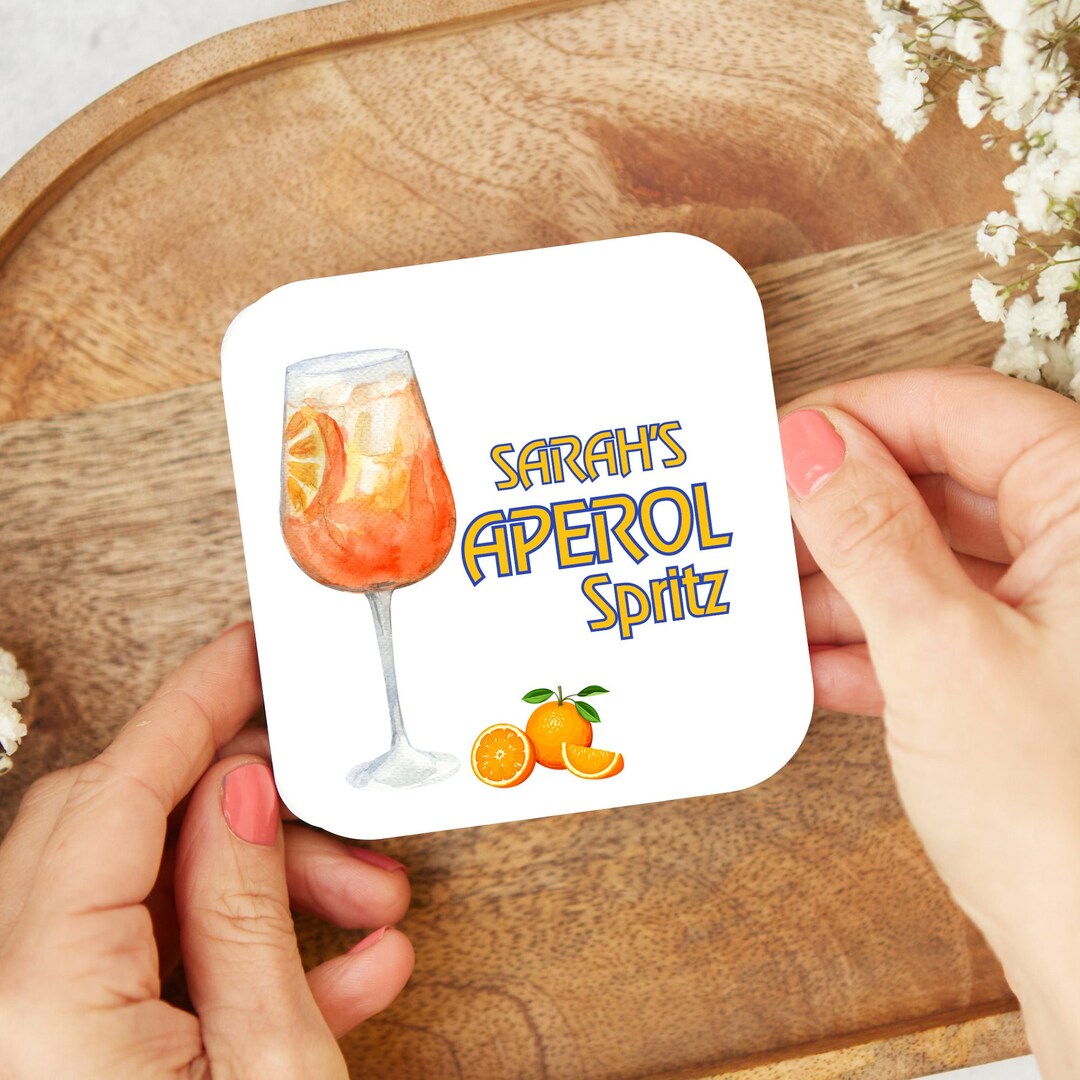 Personalised Aperol Spritz Coaster, Custom Aperol Gift, Drink Coaster ...