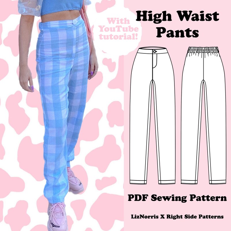 High Waisted Pants Pattern - Etsy