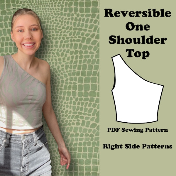 One Shoulder Dress Pattern - Etsy