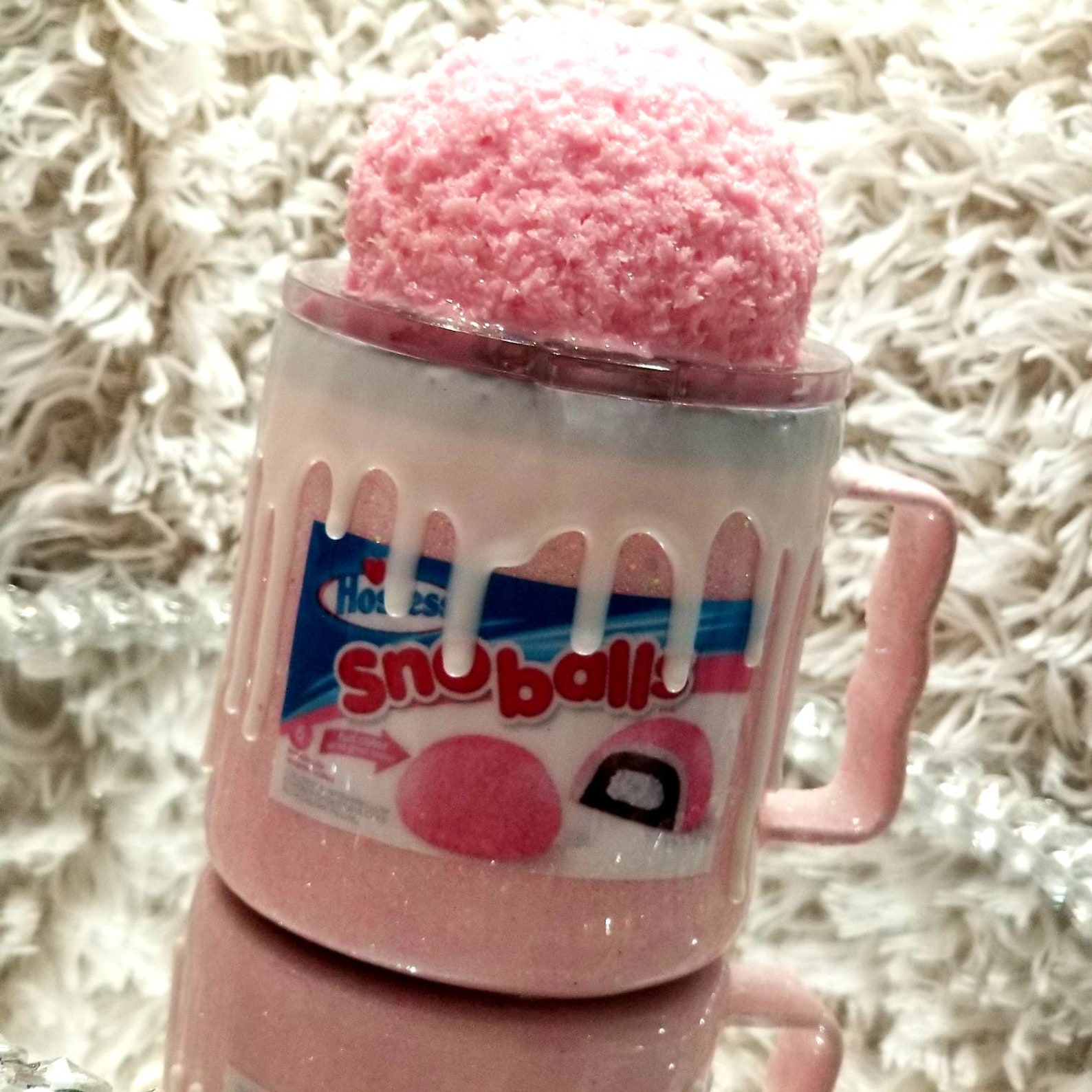 Pink Glitter Snoball Mug With Snoball Lid. - Etsy