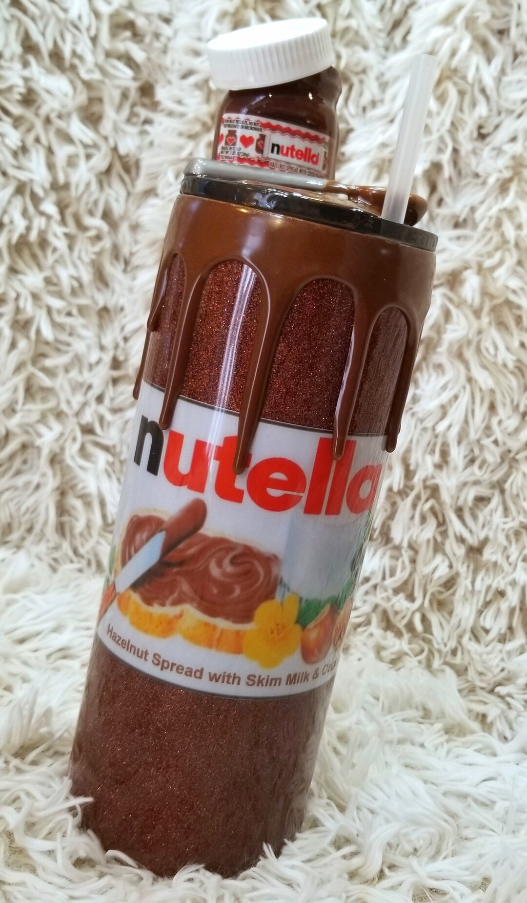 NUTELLA Tumbler With Decorated Lid - Etsy