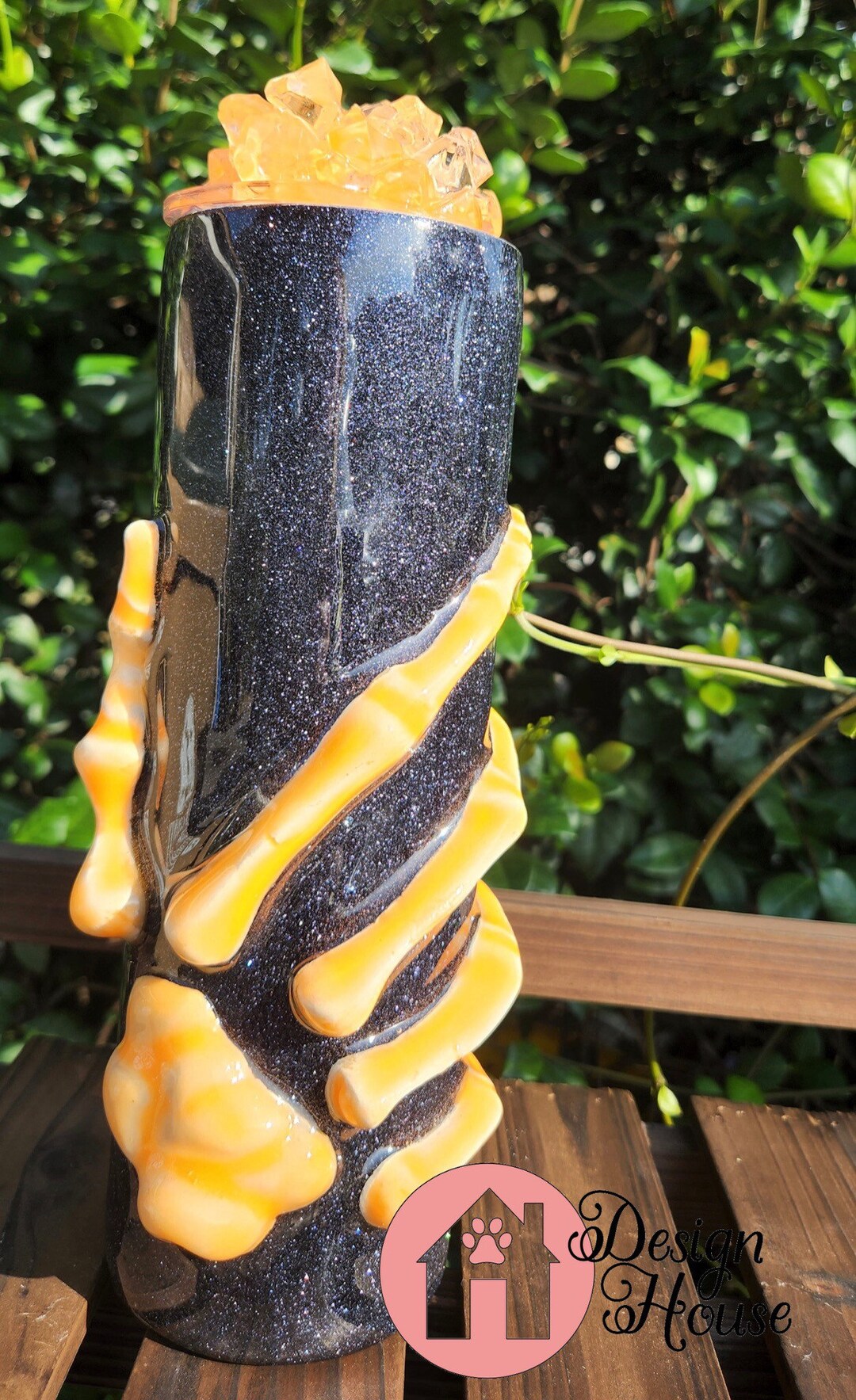 Glow in the Dark Skeleton Hand Tumbler - Etsy