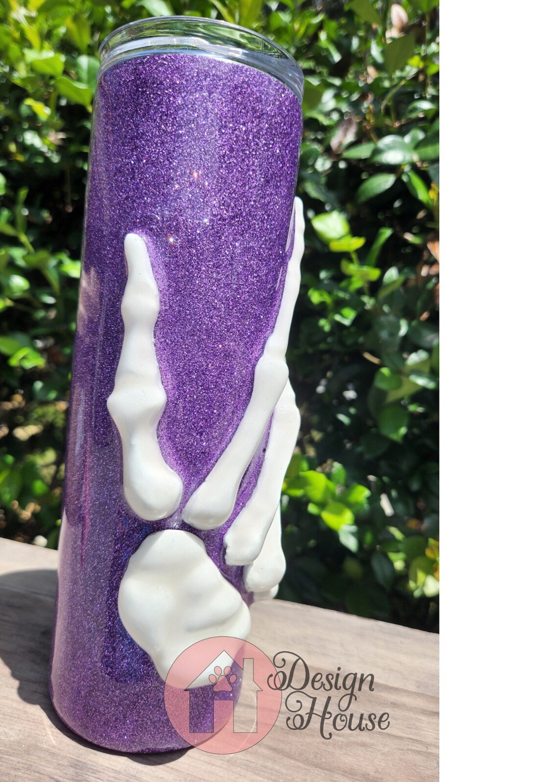 3D Glow in the Dark Skeleton Hand Tumbler - Etsy