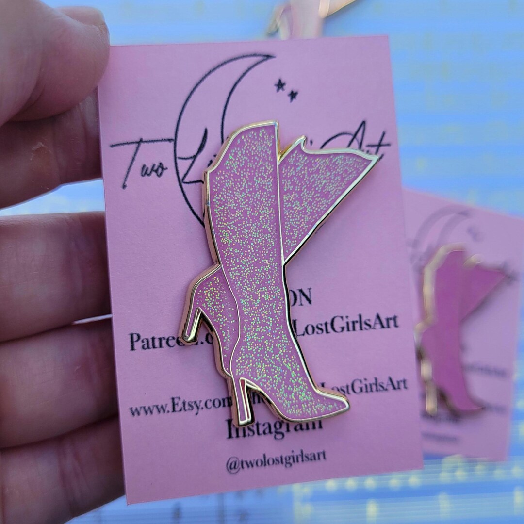 Pink Lover Boots Hard Enamel Pin - Etsy