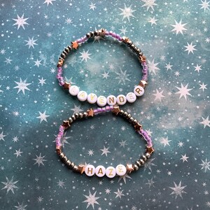 Midnight Letter Bead Bracelets - Etsy