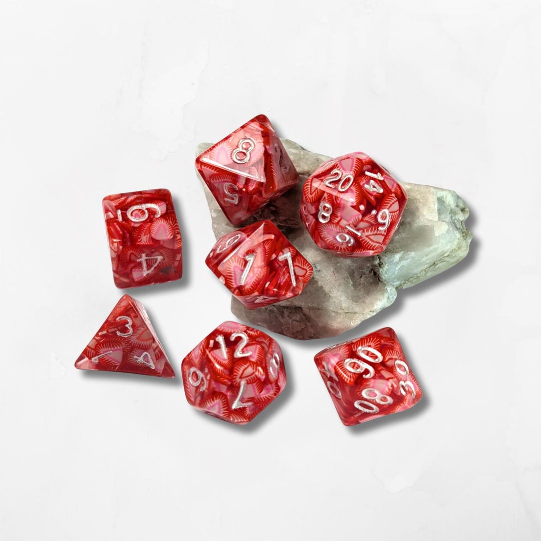 7 Strawberry Slice Dice Set DND Tabletop Board Games Dungeons & Dragons ...