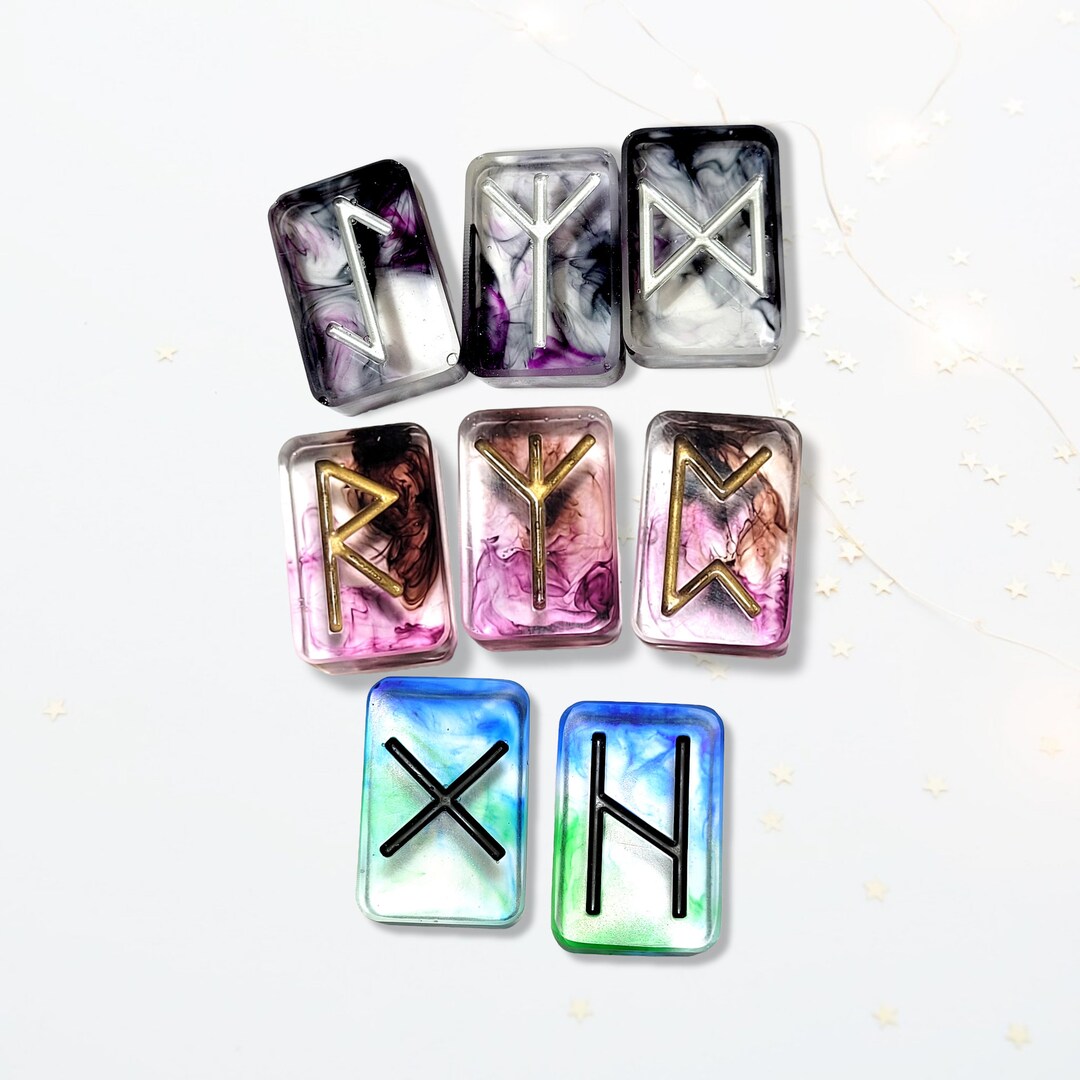 25 Customisable Smokey Elder Futhark Runes Unique Multicoloured Norse ...