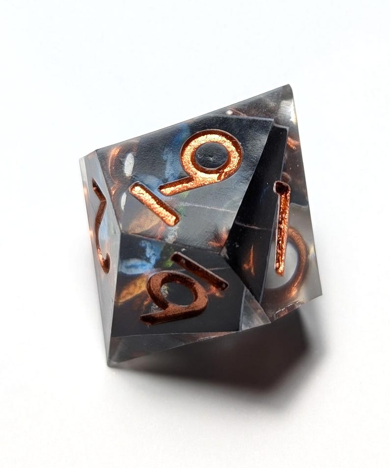 Customisable D10 Add Your Own Photo Dice DND Boardgame Glitter Shimmer ...