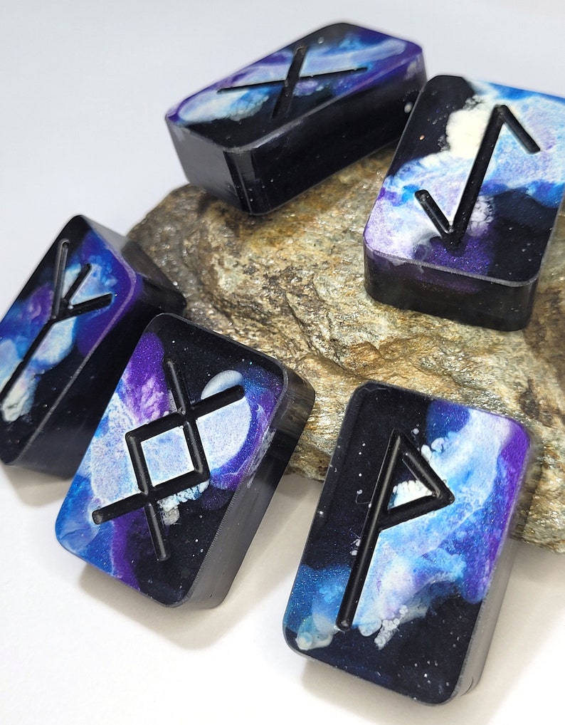 25 Galaxy Elder Futhark Runes Shimmery Space Milkyway Celestial Cosmos ...