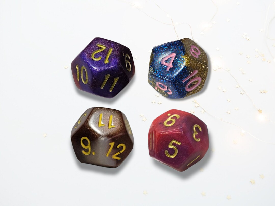 Customisable D12 Dice DND Boardgame Glitter Shimmer Sparkle RPG ...