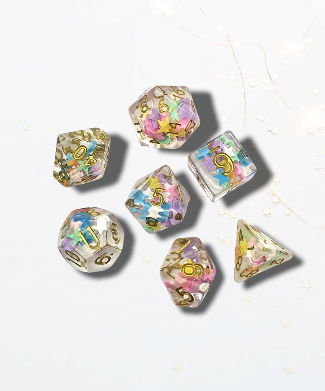 7 Star Dice DND Dungeons and Dragons Tabletop Games RPG Purple Blue ...