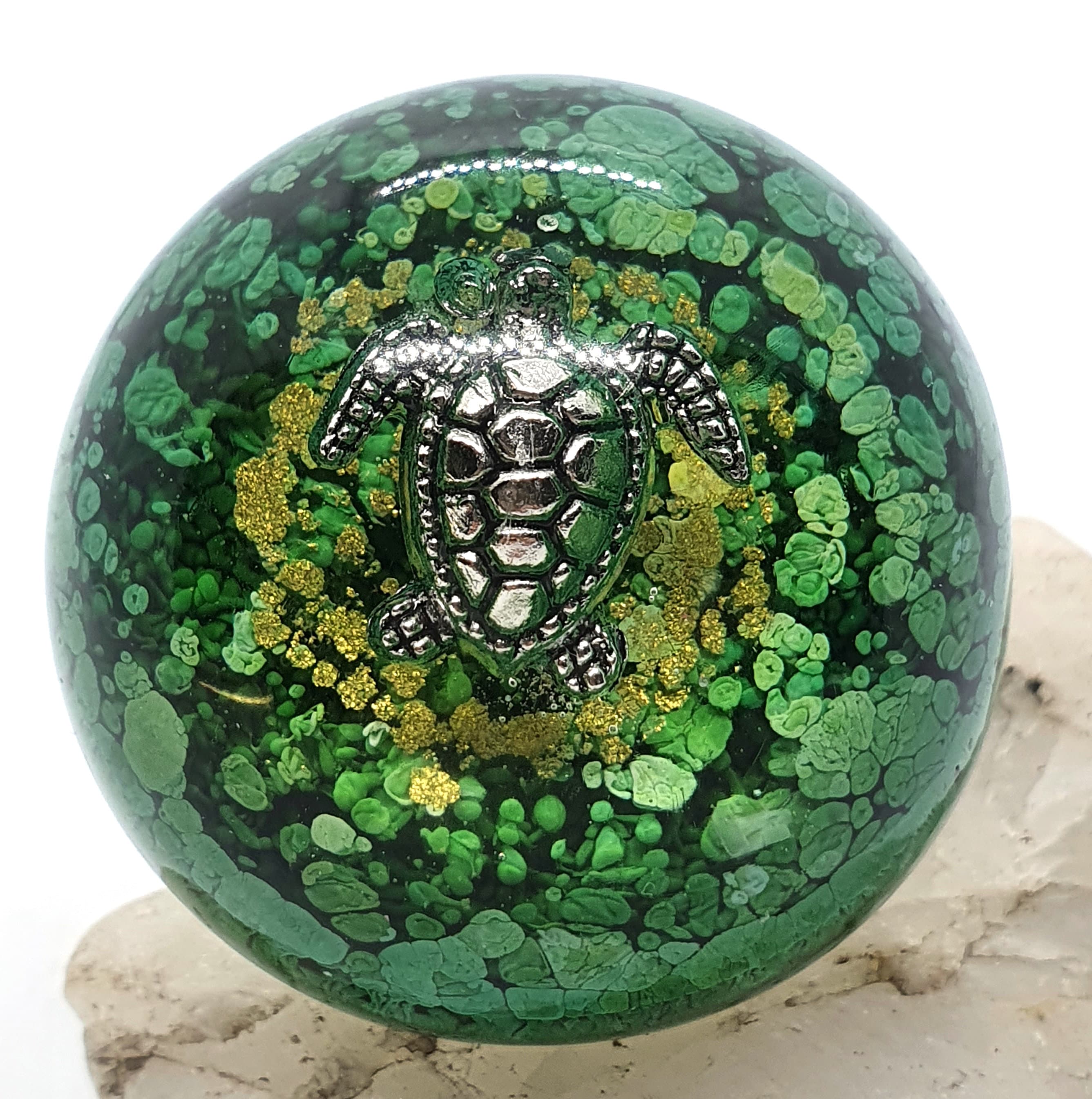 Turtle Cabinet Handles Knobs Green Gold Yellow Coloured Base - Etsy