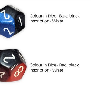 Custom Numbers and Colours D12 Dice DND Boardgame Glitter Shimmer ...