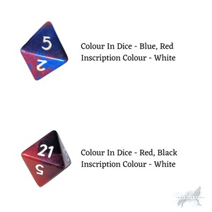 Custom Numbers and Colours D8 Dice DND Boardgame Glitter Shimmer ...