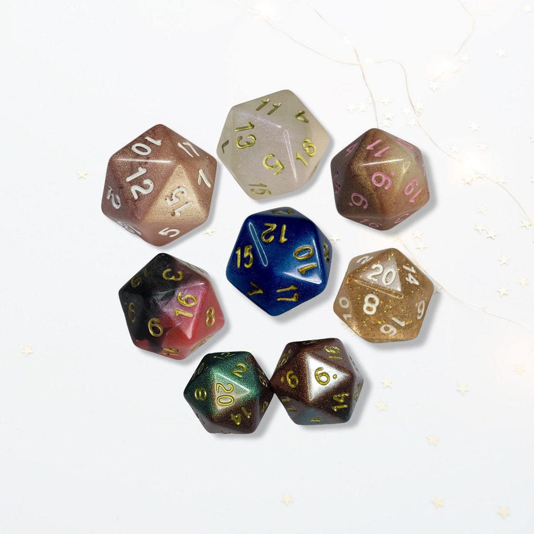 Customisable D20 Dice DND Boardgame Glitter Shimmer Sparkle RPG ...