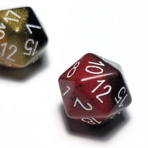 Custom Numbers and Colours D20 Dice DND Boardgame Glitter Shimmer ...