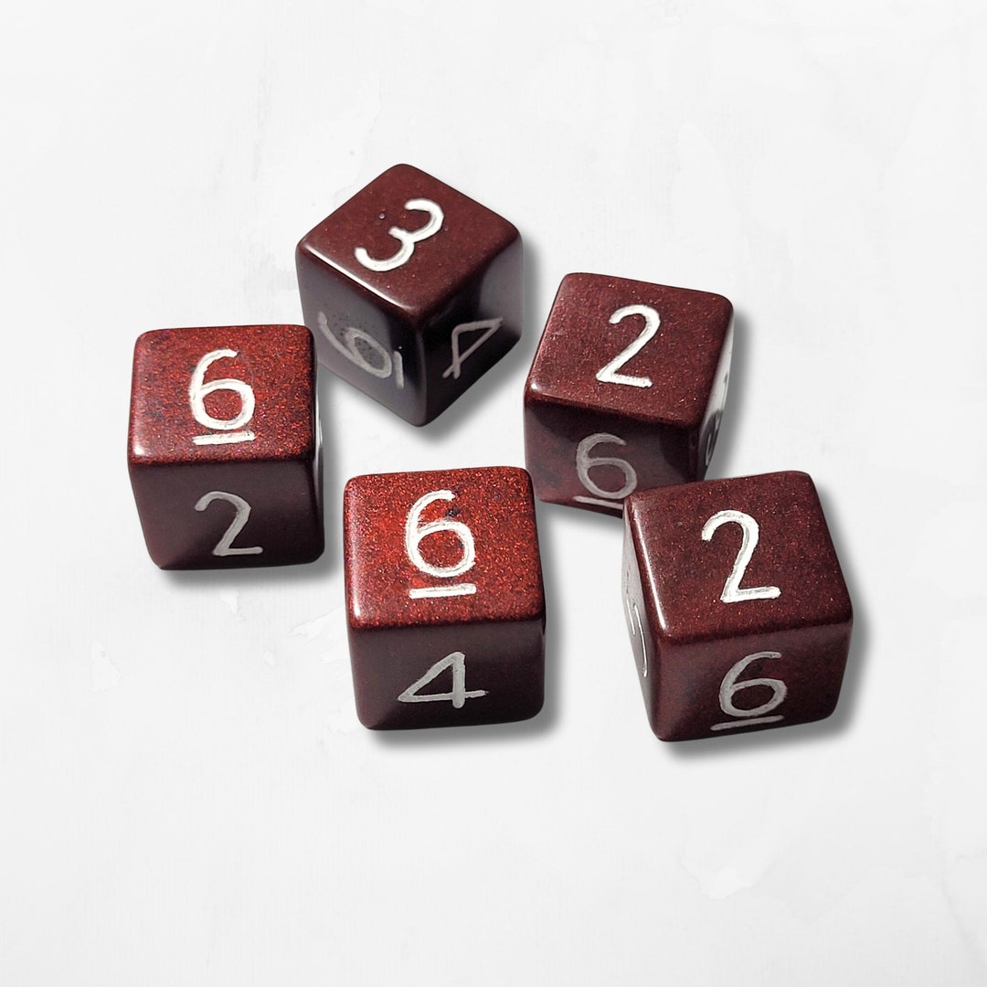 Custom Numbers and Colours D6 Dice DND Boardgame Glitter Shimmer ...
