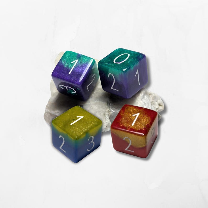 Custom Numbers and Colours D6 Dice DND Boardgame Glitter Shimmer ...