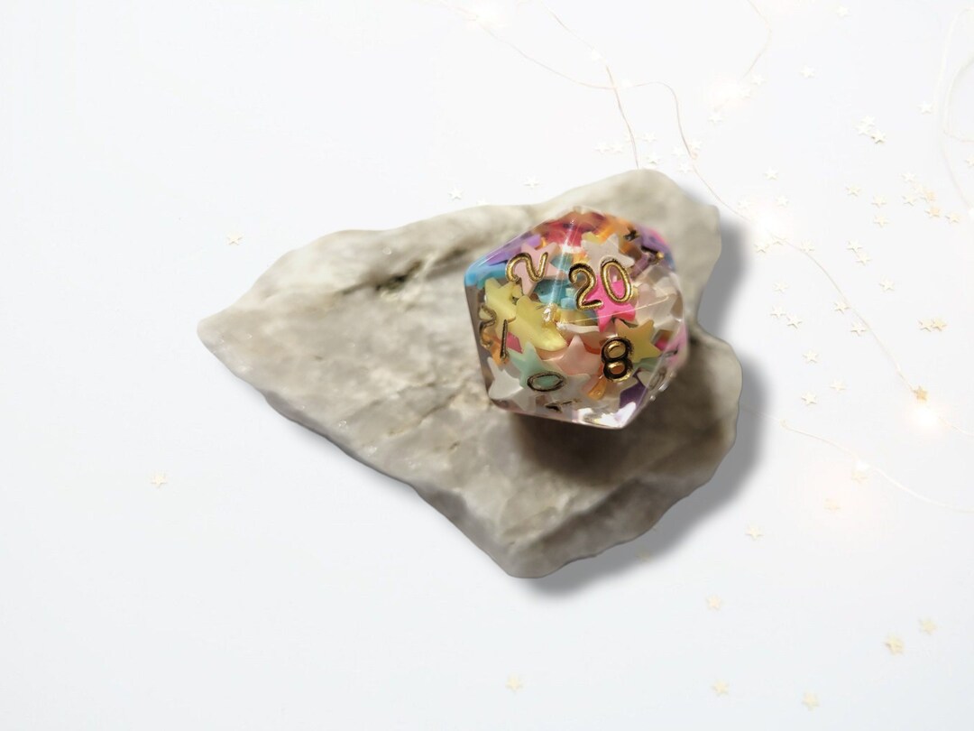 Multicoloured Stars D20 Dice DND Dungeons and Dragons Tabletop Games ...