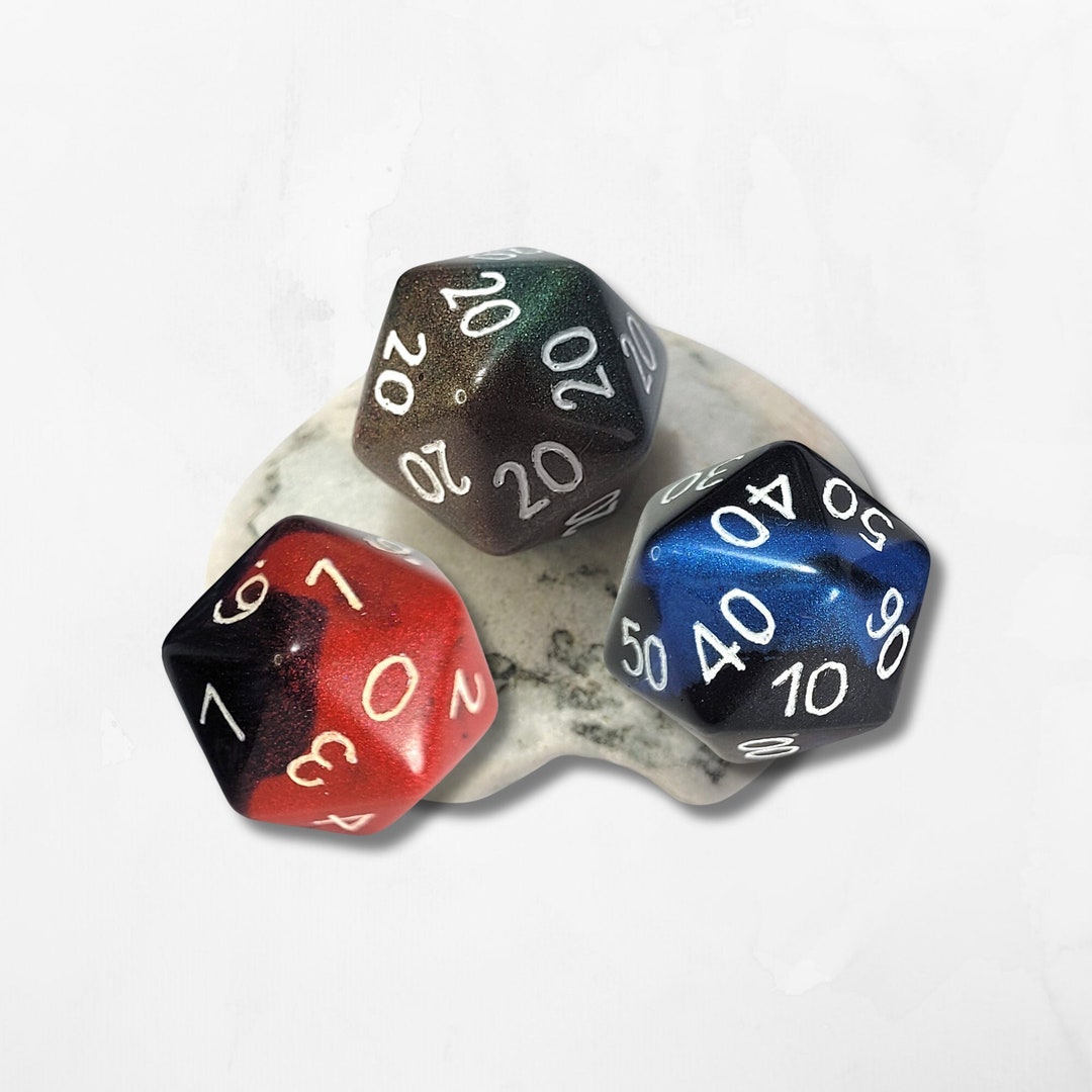 Custom Numbers and Colours D20 Dice DND Boardgame Glitter Shimmer ...