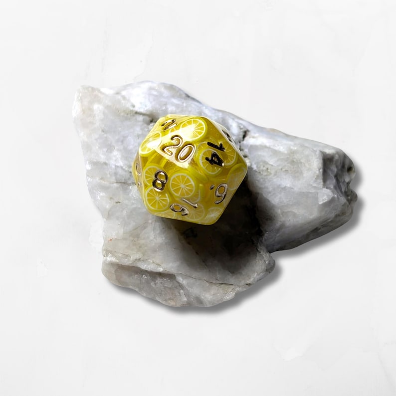Lemon D20 DND Dice Dungeons and Dragons RPG Tabletop Board Games Spring ...