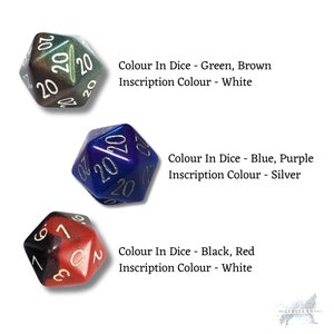 Custom Numbers and Colours D20 Dice DND Boardgame Glitter Shimmer ...