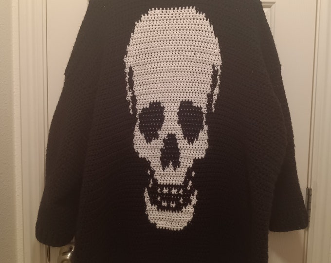 Crochet Skull Cardigan - Etsy