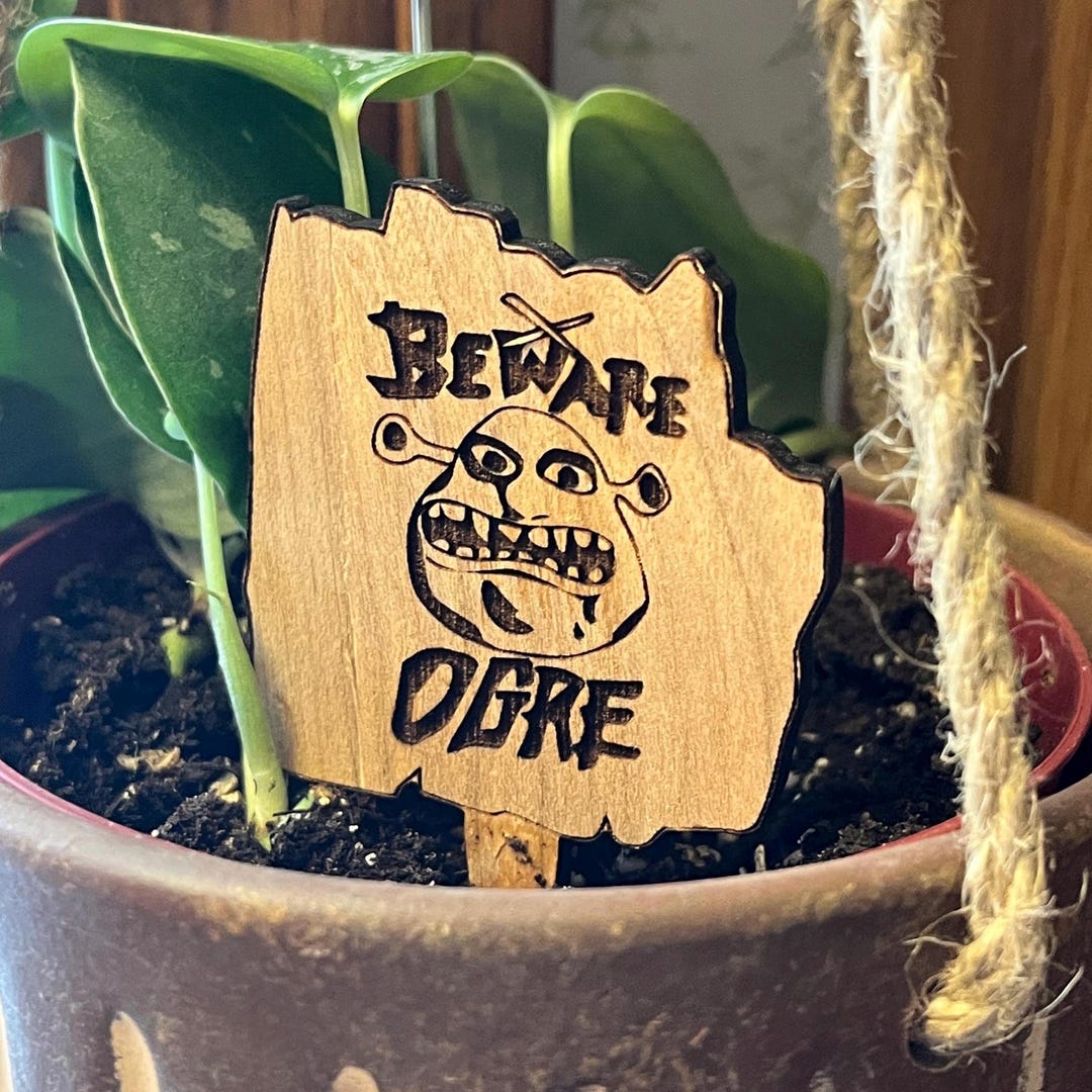 Shrek Swamp Sign Plant Stake - Plant Wood Laser Engraved Accessory - Etsy
