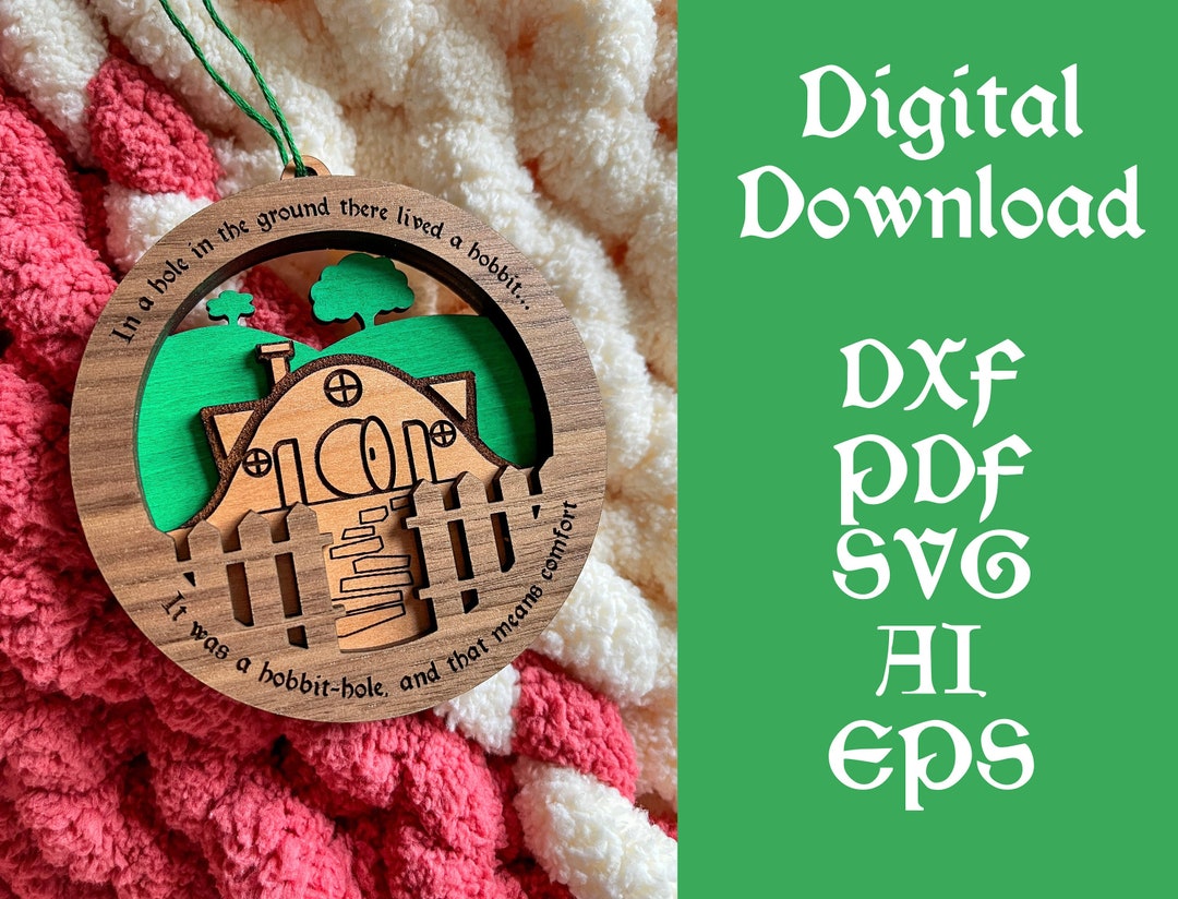 Digital Cut Files LOTR Hobbit Hole Christmas Tree Ornament - 3 Layers ...