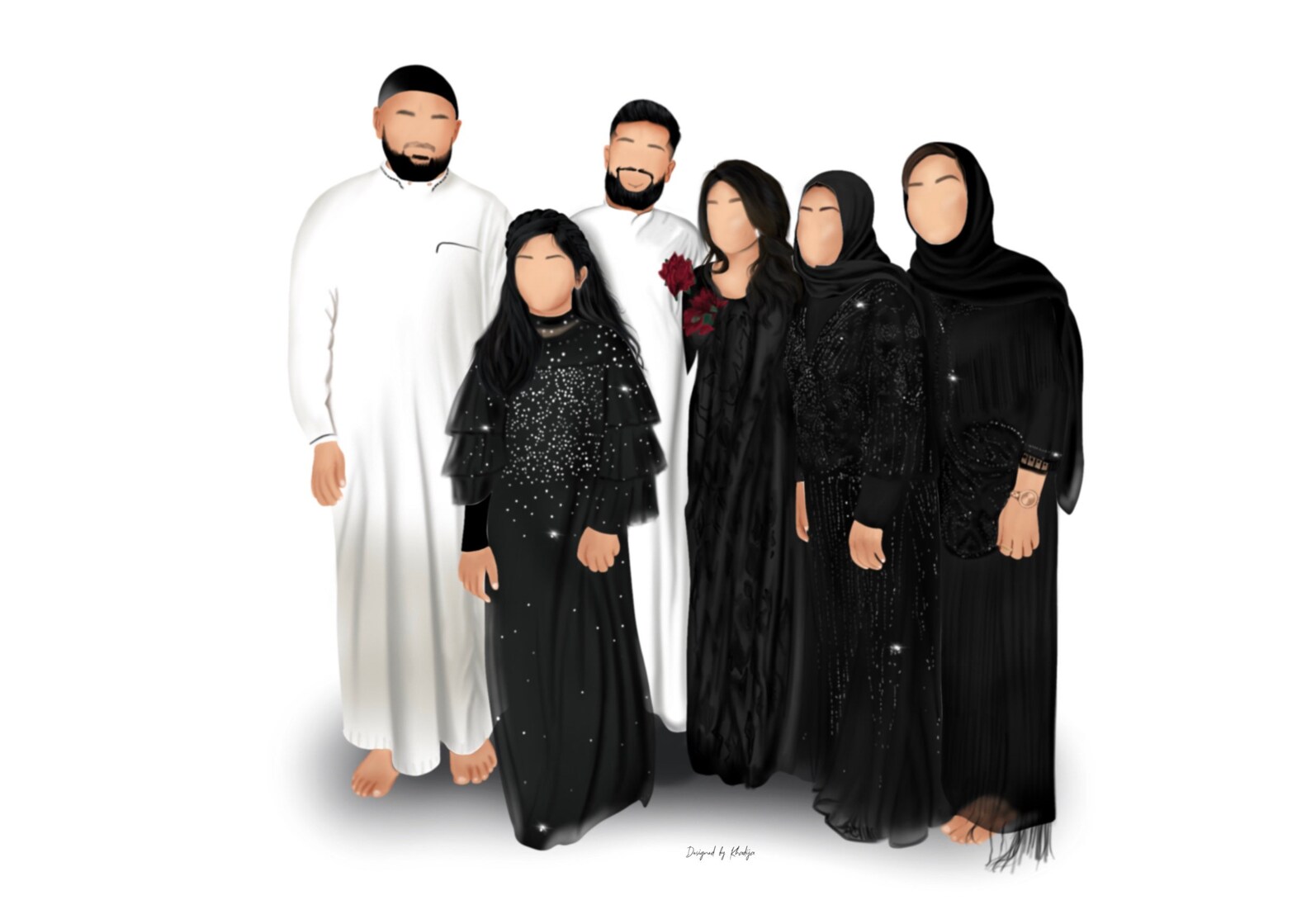 DIGITAL FILE ONLY Custom Faceless Illustrations Digital Illustrations ...