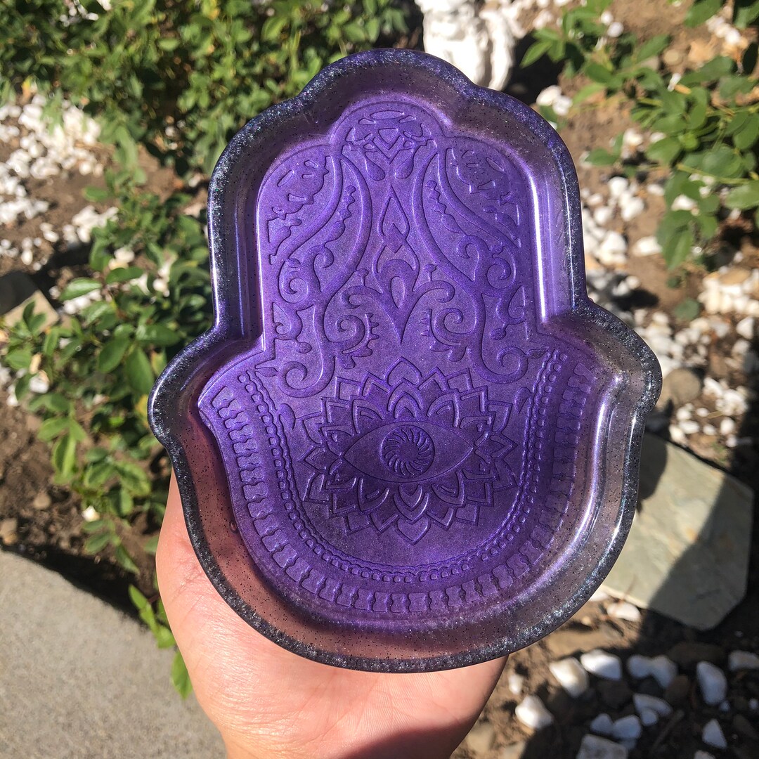 Hamsa handbestückte Schale - Etsy.de
