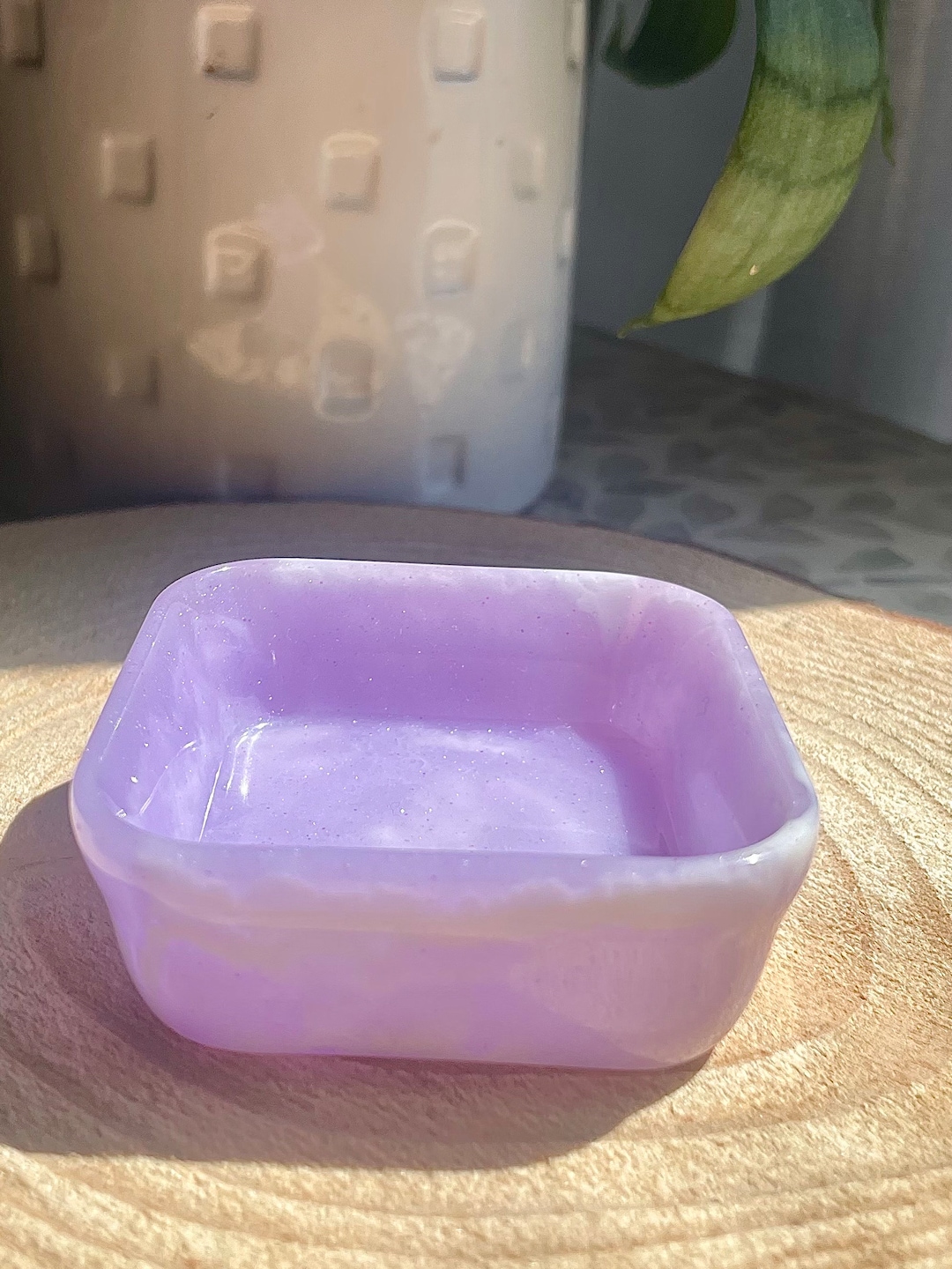 Purple Marble Square Trinket Dish | Marble Resin Trinket Dish | Ring ...